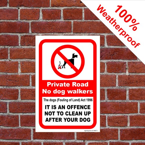 Dog fouling offence sign private road no dog walkers 9571 Waterproof ...