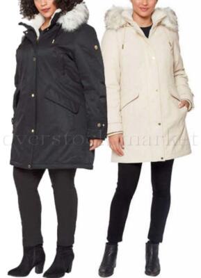 NEW! WOMEN'S 1 MADISON EXPEDITION REMOVEABLE FAUX FUR TRIM HOODED PARKA ...