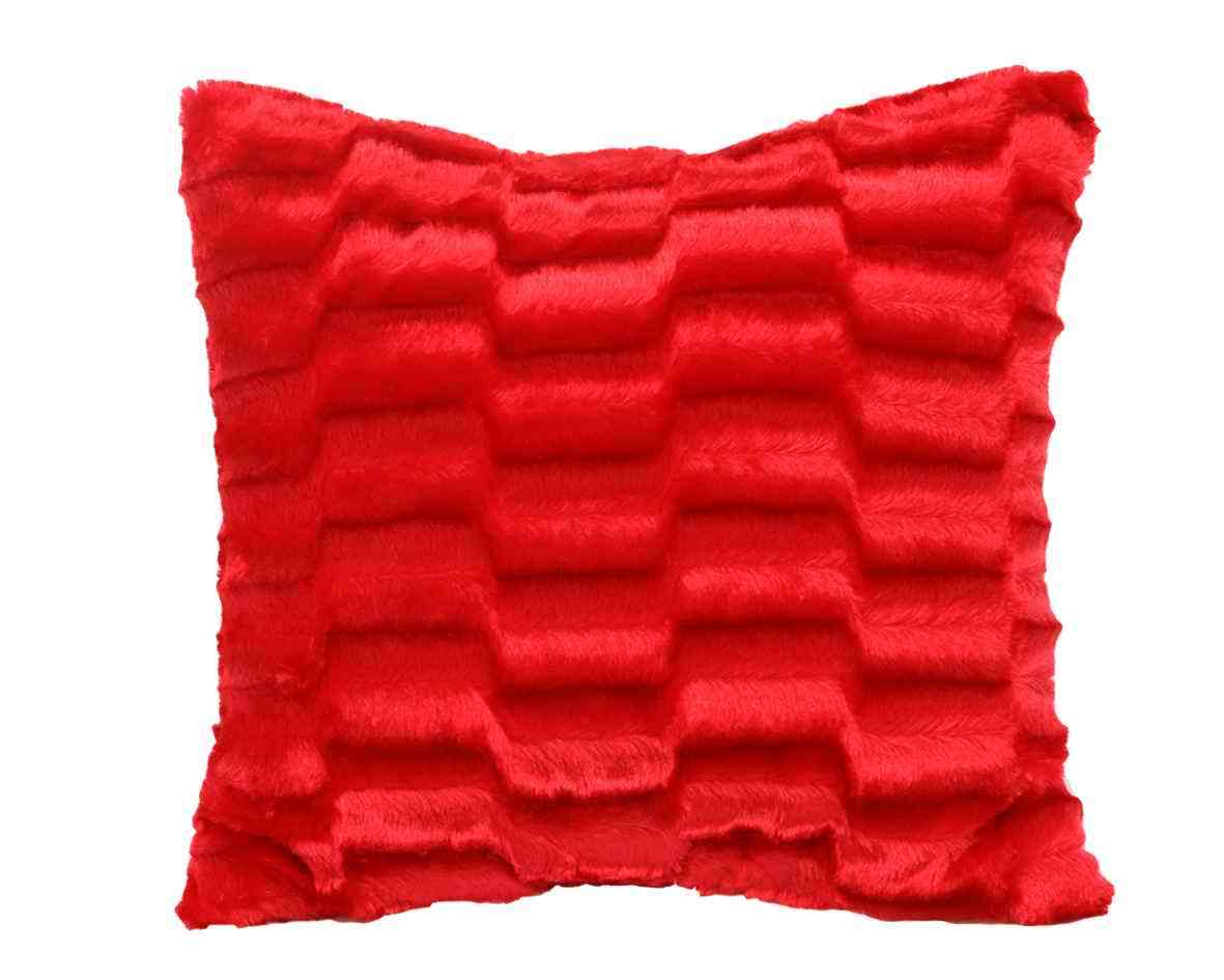 New Faux Fur Ribbed Cushion Cover 43x43 cm - Red Orange Purple Fushia ...
