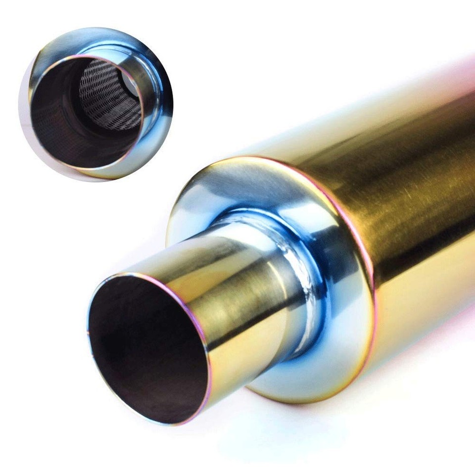 Exhaust Muffler,Universal Stainless Steel Exhaust Burnt Tip,14.8 inches ...