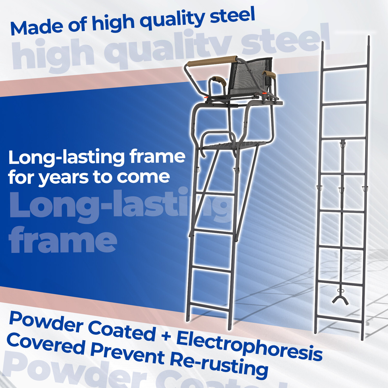 15.5' 300lbs Ladder Tree Stand Step Hunting Shoot Deer 1 Person w ...