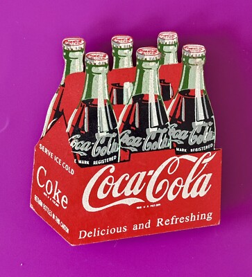 Vintage Coca-Cola Refrigerator Magnet Coke 6-Pack Bottles ~Coke ...