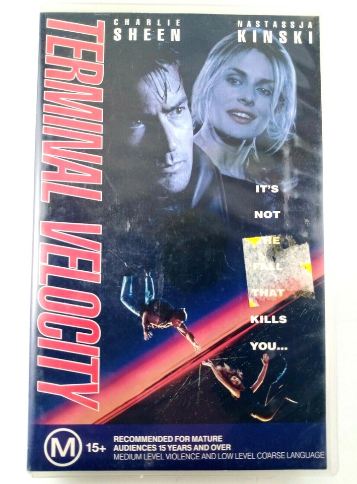 Terminal Velocity VHS Video Tape Charlie Sheen Rated M15+ 98 Mins ...