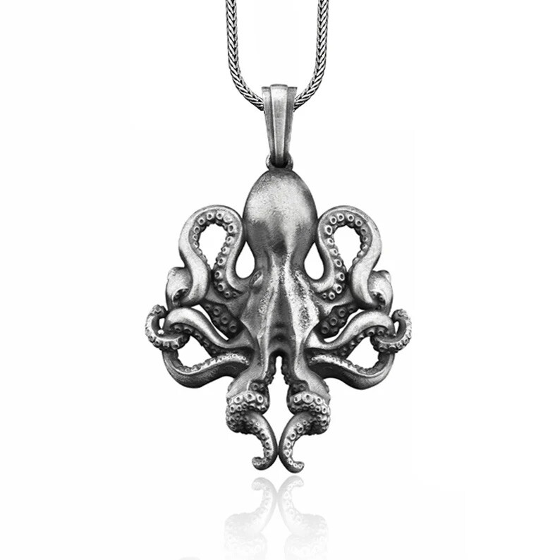 Sterling Silver Detailed Octopus Pendant | eBay