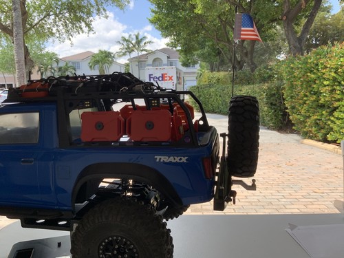 Yeah Racing Aluminum Alloy Rear Bumper W/led Light Spare Tire Mount for ...