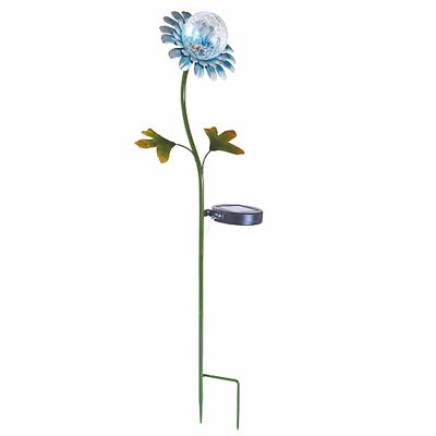 Solar Powered Daisy Design Globe Stake Light Outdoor Garden Flower ...