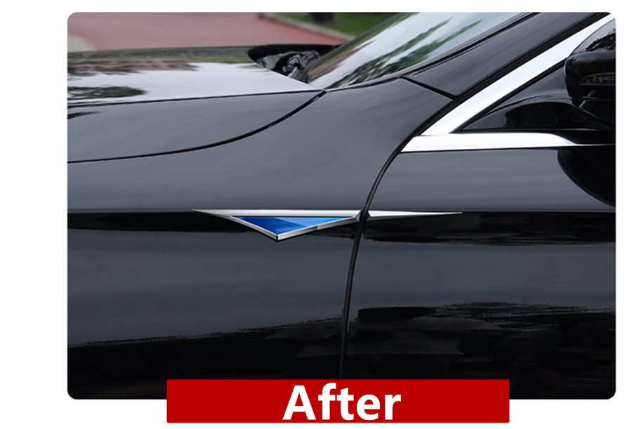2pcs Blue Car Wing Badge Fender Side Metal Sticker 3D Logo Decal Emblem ...