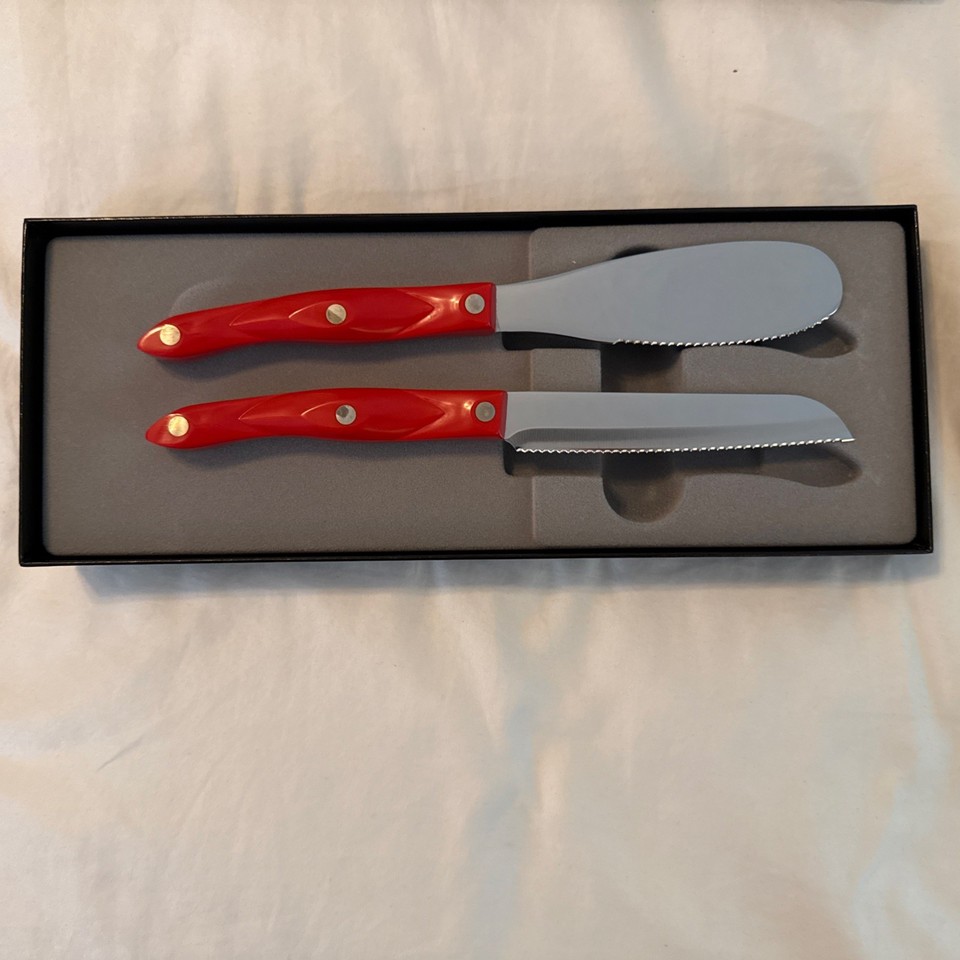 Cutco Knife 3721 and Spatula Spreader 1768 New in Box Red Handles ...