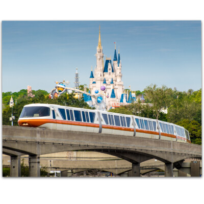 Walt Disney World The Orange Monorail - 11x14 Unframed Art Print ...