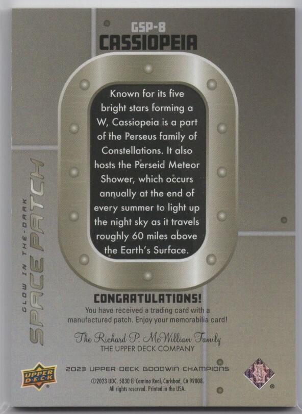 2023 Upper Deck Goodwin Champions Glow in the Dark Space Cassiopeia # ...