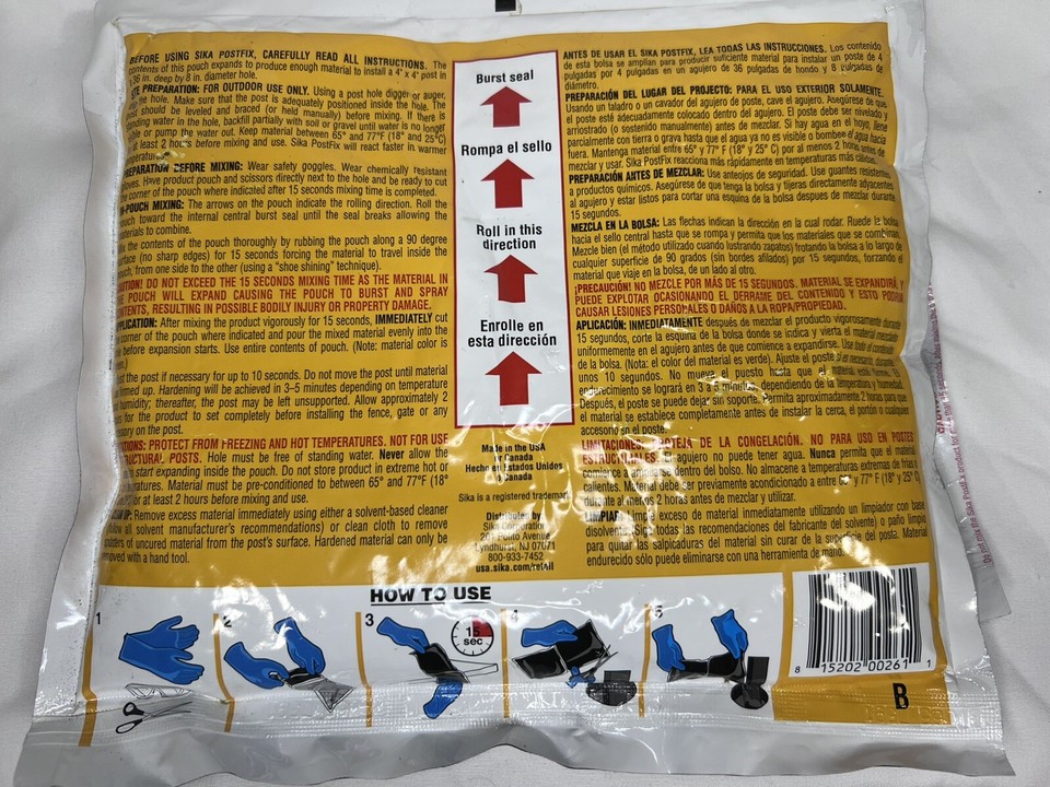 Sika Postfix Fence Post Mix, Mix-in-The-Bag Expanding Foam for ...