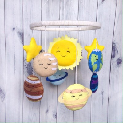 Baby Mobile Space Sun Planets Crib Mobile Solar System Nursery Decor ...