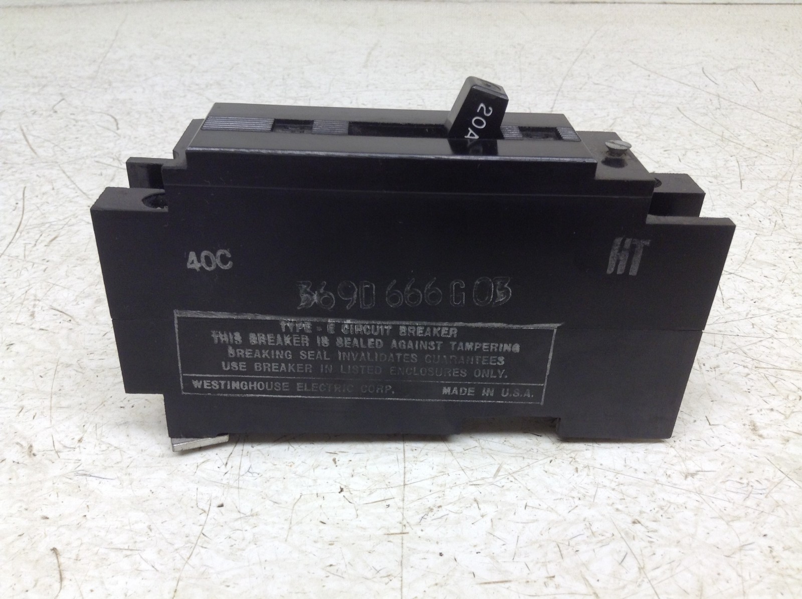 Westinghouse E1020 20 Amp 1 P 120 VAC 125 VDC Circuit Breaker E 1020 ...