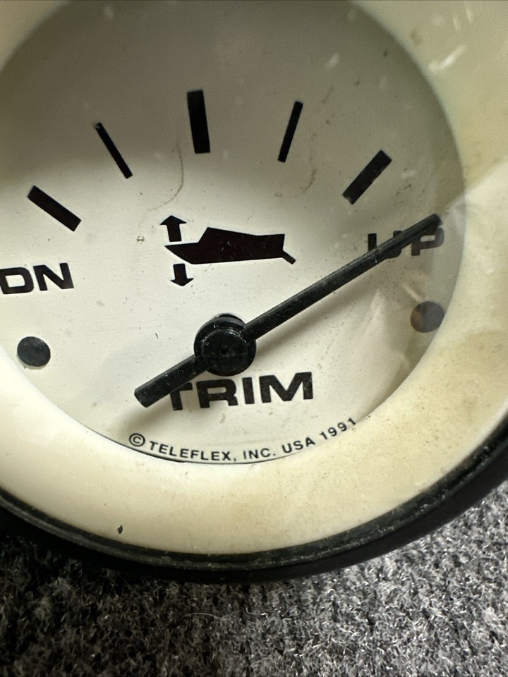 Teleflex Boat Trim Gauge 62572 62574 Driftwood Off white Mercury Yamaha ...
