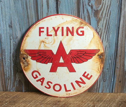 Vintage Flying A Gasoline Porcelain Metal Gas Sign Aviation Flight ...