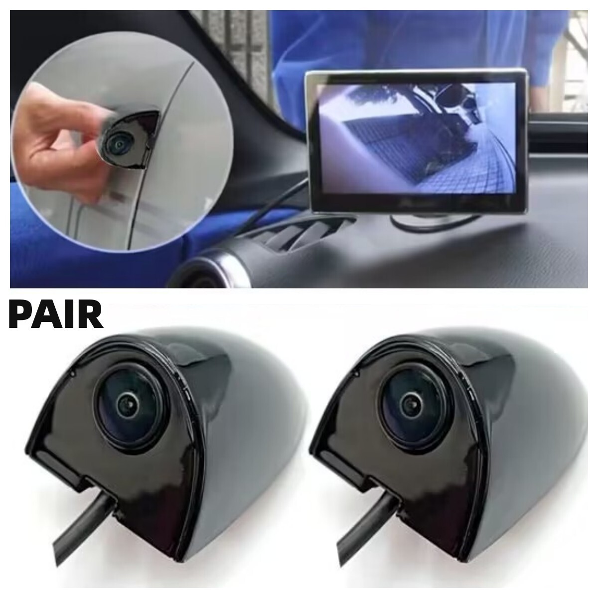 Pair Car Left and Right Side View Camera Blind Spot Parking Aid Camera ...