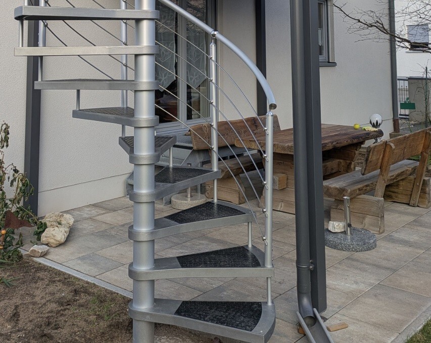 Outdoor Spiral Staircase Kit Aluminum Step Railing Handrail Spacer Dia ...