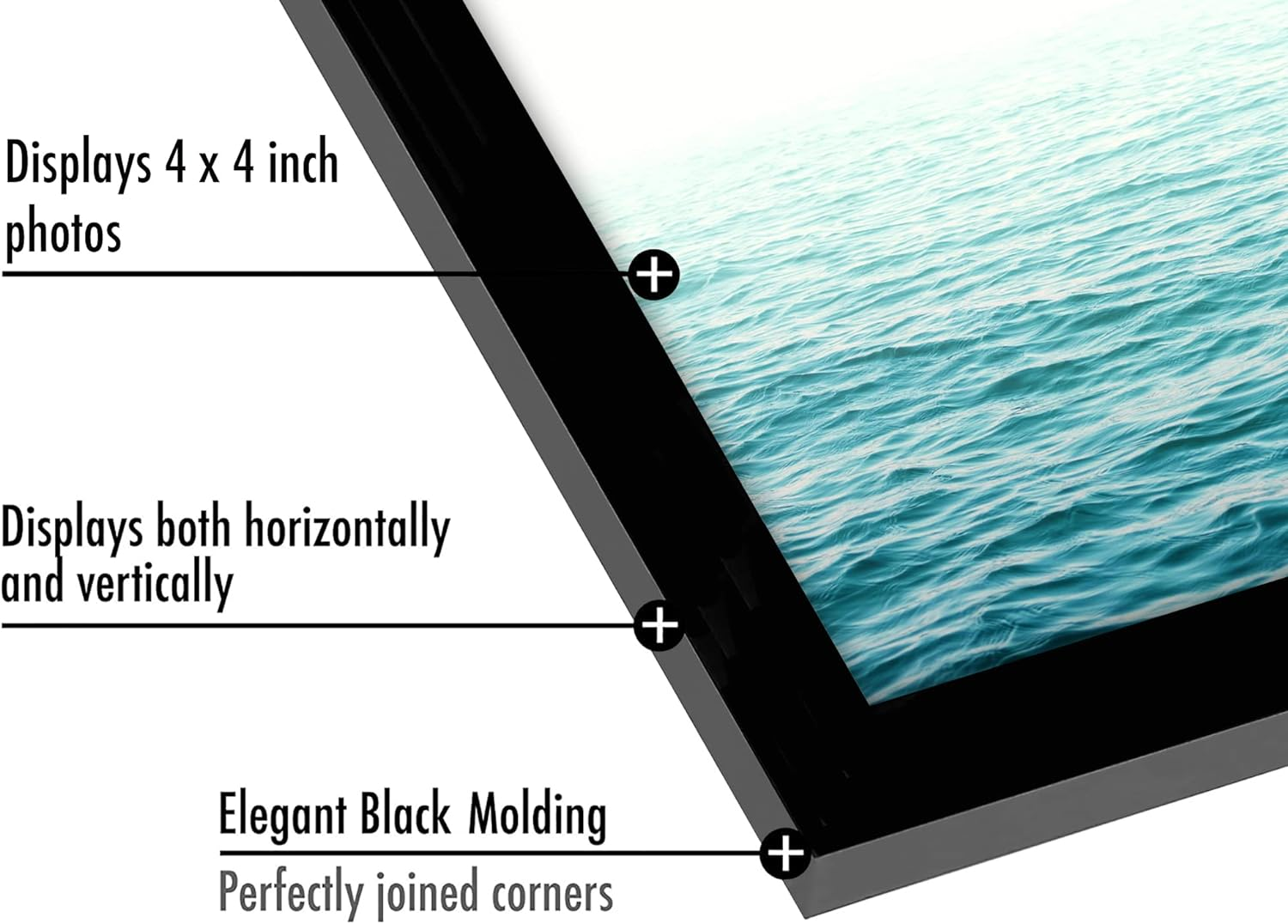 4X4 Picture Frame in Black - Set of 2 - Thin Border Photo Frame with ...