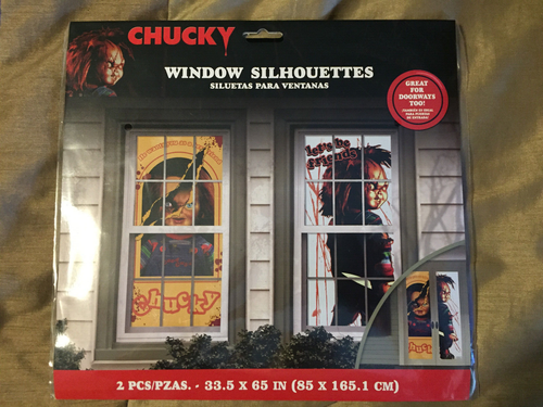 CHUCKY WINDOW SILHOUETTES 2PCS 33.5" X 65" UNIVERSAL CITY STUDIOS ...