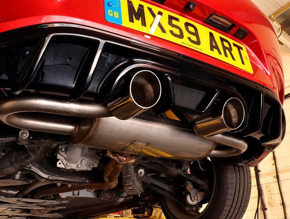 MX5 Stainless Exhaust Twin Exit Rear Box + Diffuser Mazda MX-5 Mk4 & RF ...