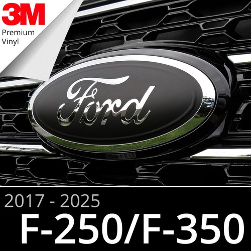 2017-2025 Ford F250/F350 Emblem Overlay Insert Decals - Matte Black ...