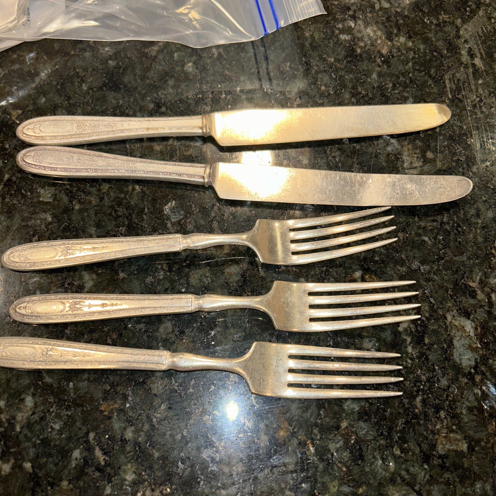 5 Vintage Gee-Esco 1910 Silverplate Flatware Dinner Knives And For Lot ...