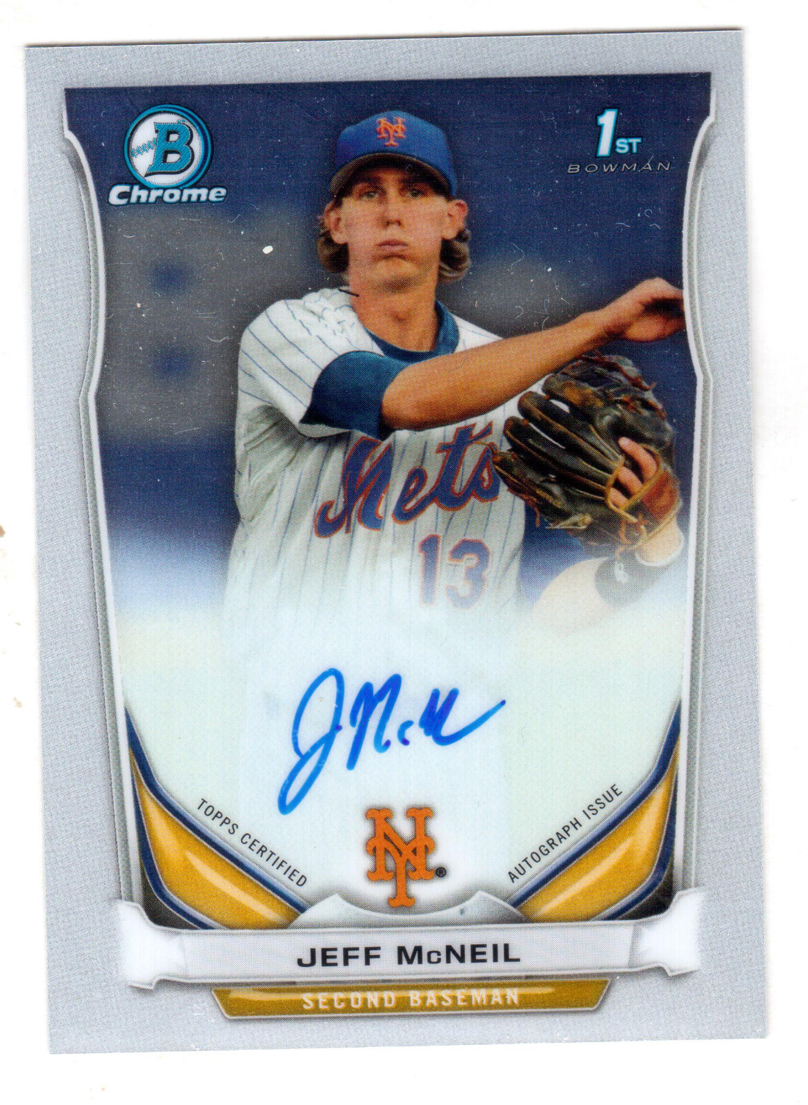 2014 BOWMAN CHROME #BCAP-JMC JEFF McNEIL AUTOGRAPH ROOOKIE | eBay
