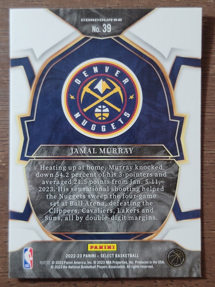 Jamal Murray 2022-23 Select Concourse Blue #39 Denver Nuggets | eBay
