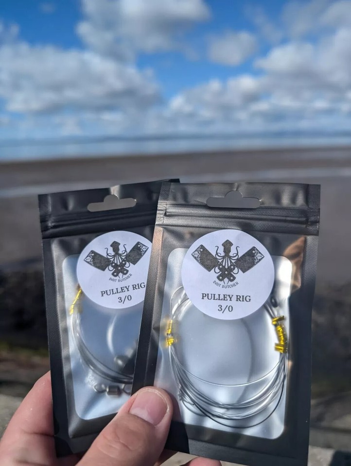 9 x BAIT BUTCHER Hand Tied Sea Fishing Pulley Rigs - Mixed Hook Sizes ...