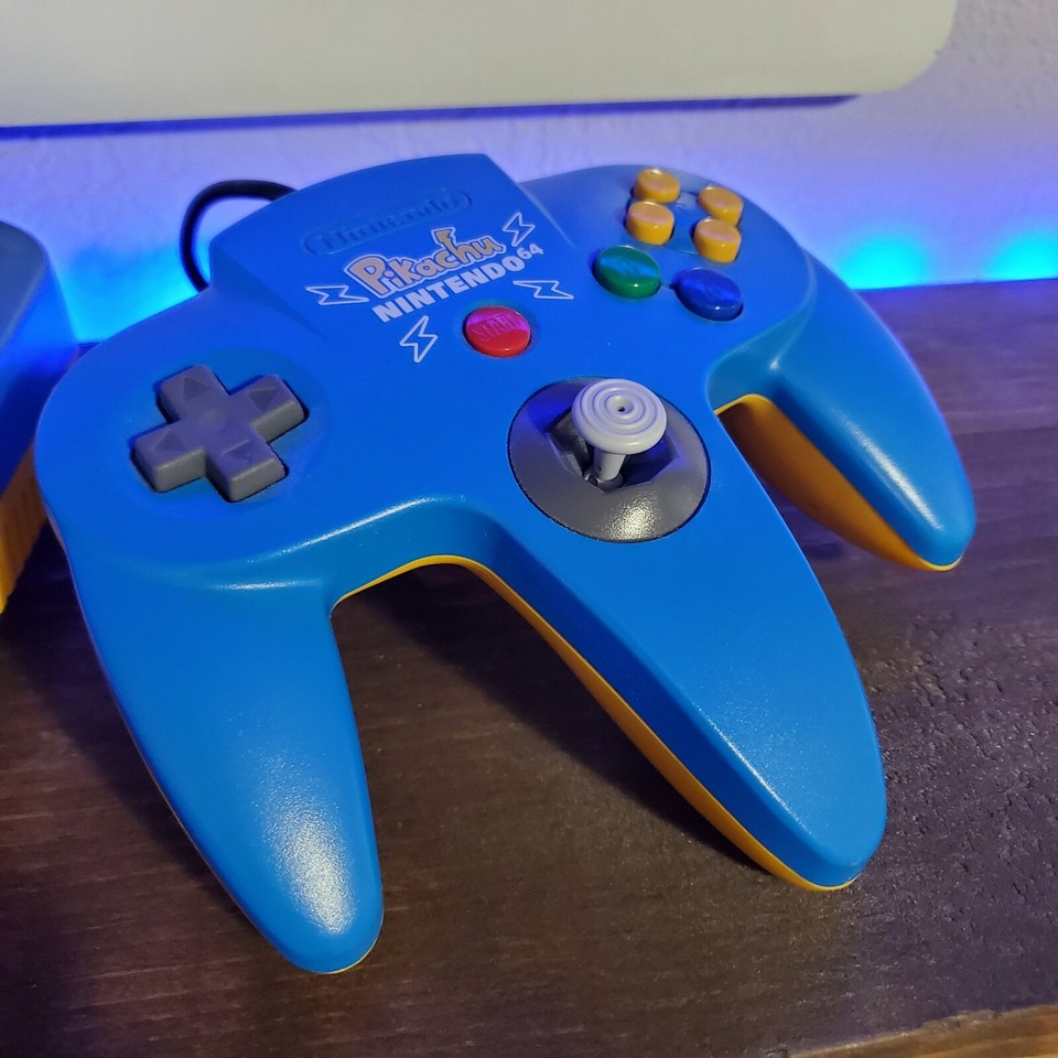 AUTHENTIC Limited Blue Pikachu Nintendo 64 N64 Pokémon Console Plays U ...