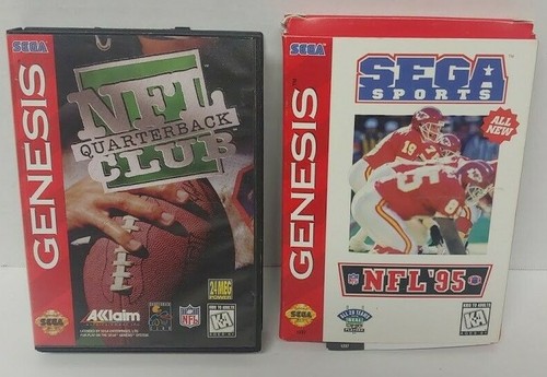 NFL Football 95 + Quarterback Club Sega Genesis Working + Tested 2 Game ...