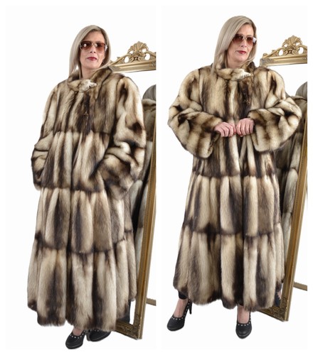 US5667 GERMAN SABLE FUR COAT FITCH RANCH MARTEN FUR JACKET SIZE 2XL ...