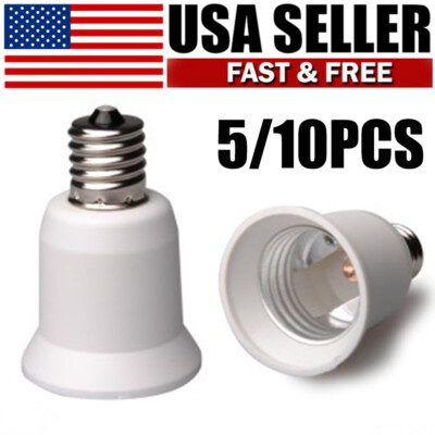 5/10PCS Light Bulb Socket Standard Medium Base E17 to E26/E27 Converter ...