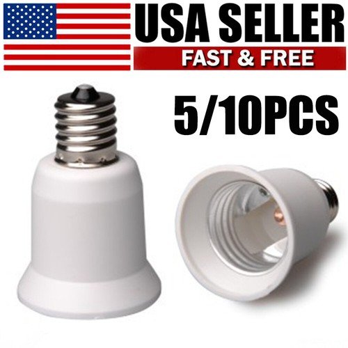 5/10PCS Light Bulb Socket Standard Medium Base E17 to E26/E27 Converter ...
