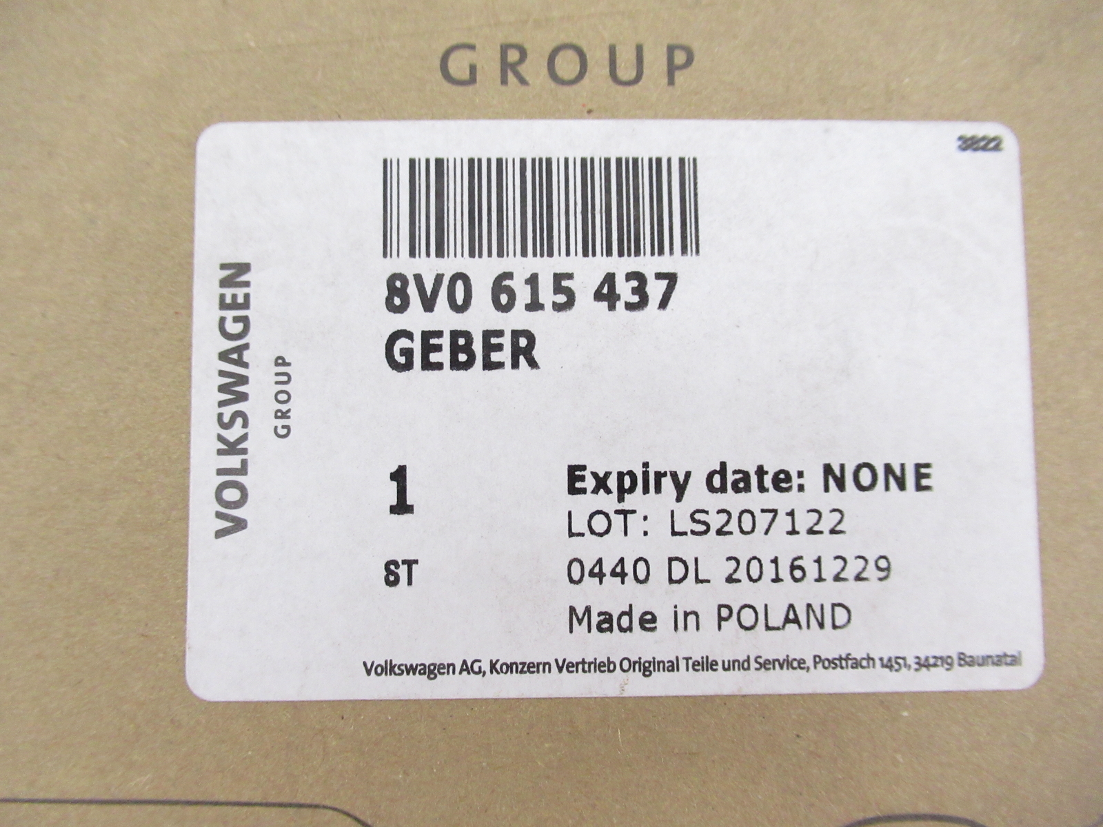 Genuine OEM Volkswagen Audi 8V0-615-437 Brake Pad Wear Sensor Sender | eBay