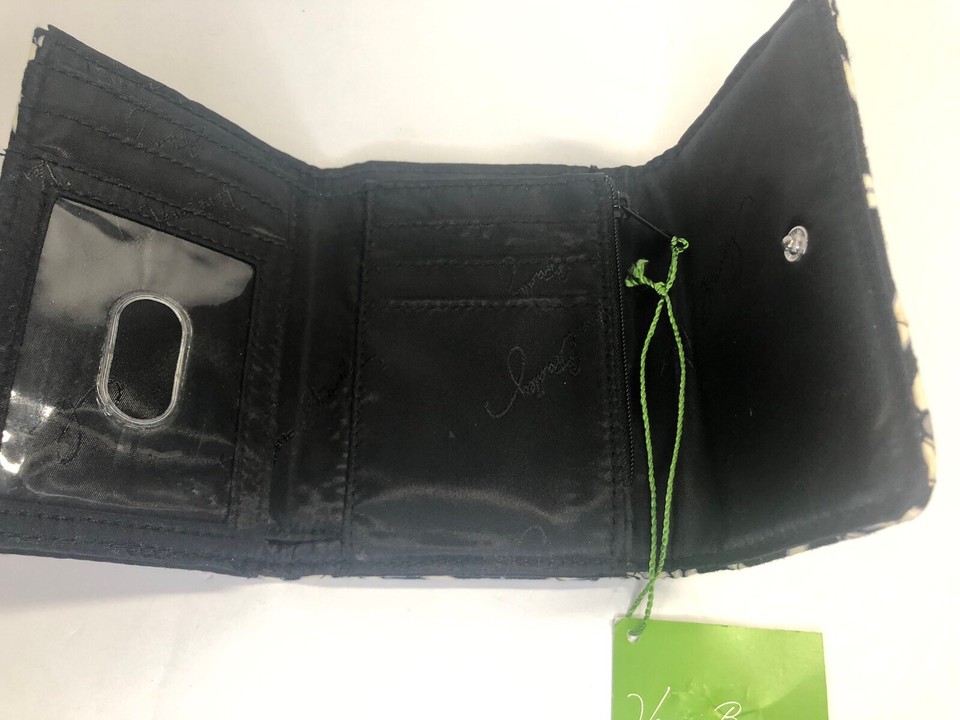 VERA BRADLEY - Black Microfiber Petite Trifold Wallet - NWT | eBay