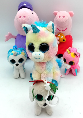 JOB LOT OF TY SOFT PLUSH TOYS Inc: Peppa Pig / Fantasia / Blitz / Sugar ...