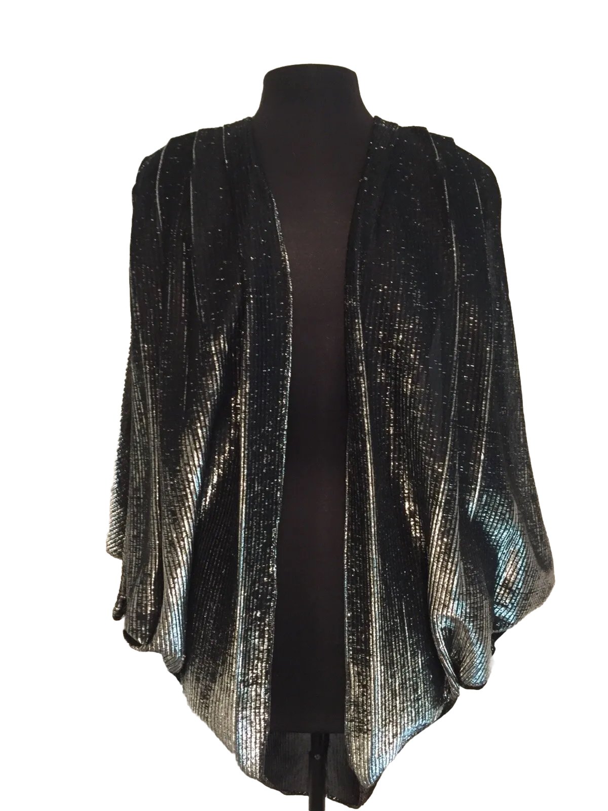 ️Vintage Metallic Disco Batwing Cocoon Rocker Jacket… - Gem
