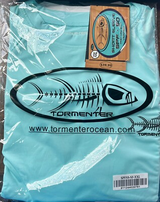Tormentor - Mens Seafoam Short Sleeve Fishing Shirt Sz XXL - Brand New ...