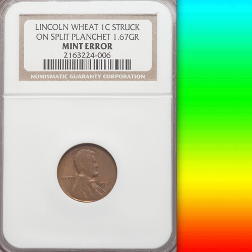 194X NGC Struck on Split Planchet Lincoln Wheat Cent RARE Undervalued ...