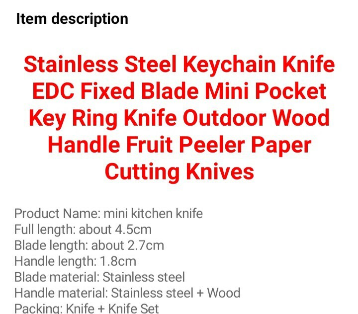 Mini Stainless Steel Butcher Knife Hatchet Keychain Free Ball Chain ...