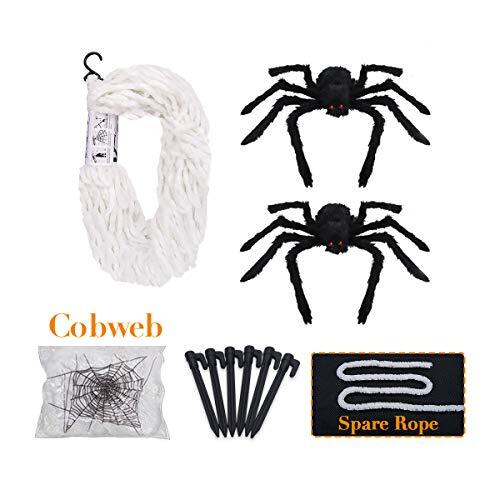 Halloween Decorations 16 Ft Giant Dense Spider Web With 2 Pack 30 ...