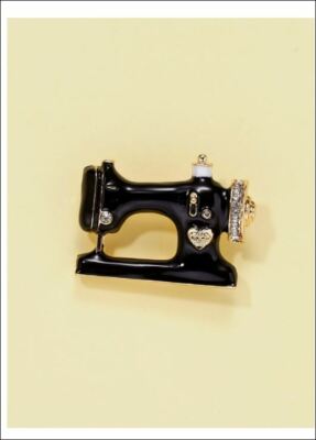 Sewing Machine Novelty Brooch Black Goldtone Fashion Jewelry | eBay