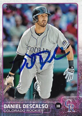DANIEL DESCALSO SIGNED AUTO'D 2015 TOPPS CARD #587 COLORADO ROCKIES ...