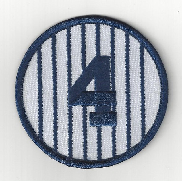 Lou Gehrig Retired Number 4 Patch 3" Round New York Yankees Pinstripes ...
