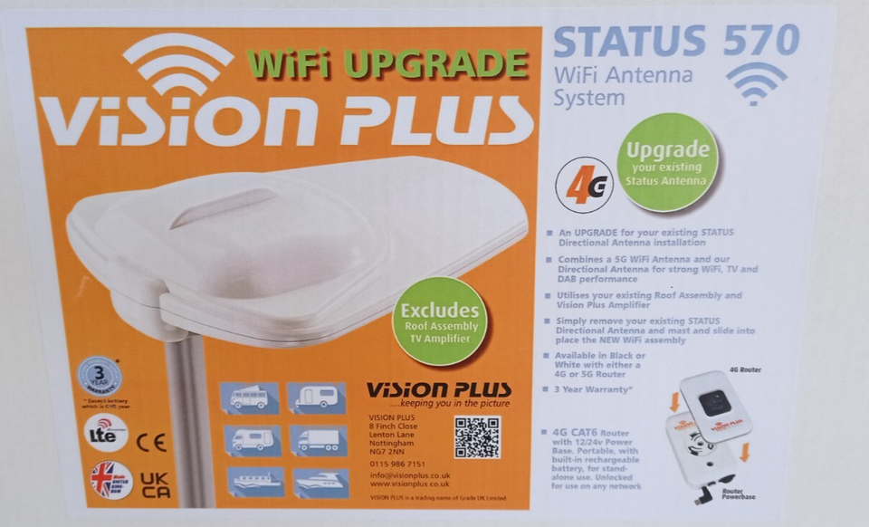 Vision Plus Status 570 WiFi Upgrade Antenna + 4G Router Caravan ...
