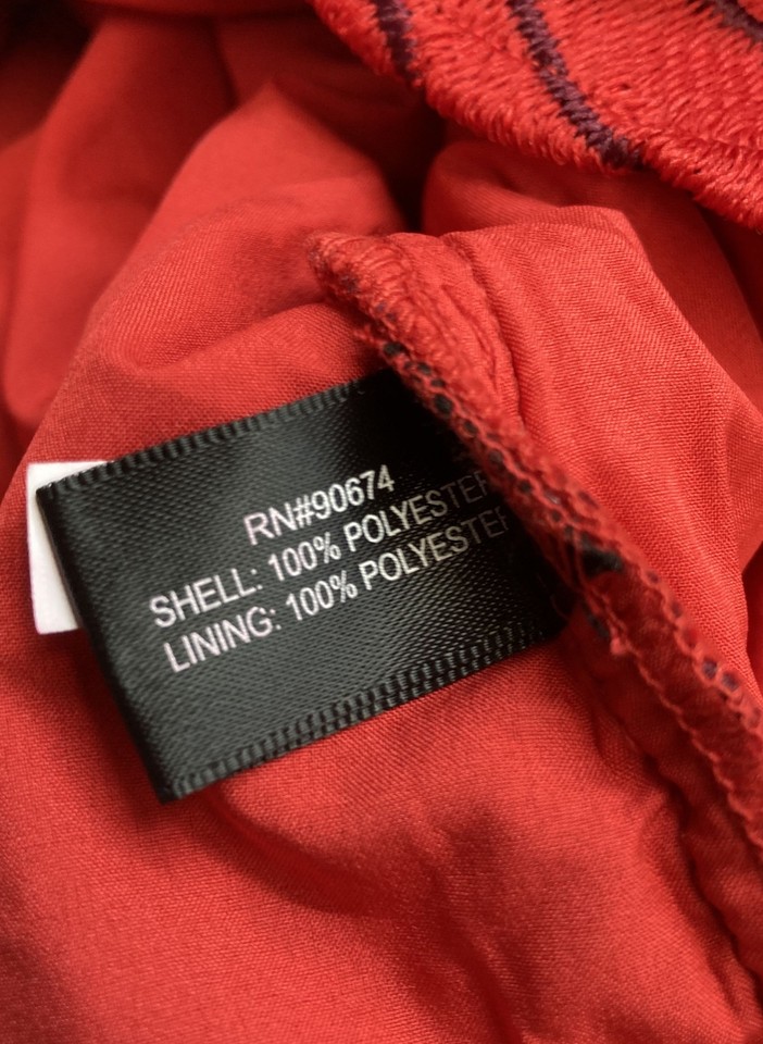 Boston Proper Red Floral Lace Ruffle Hem Maxi Dress Women's Size 16 NWT ...