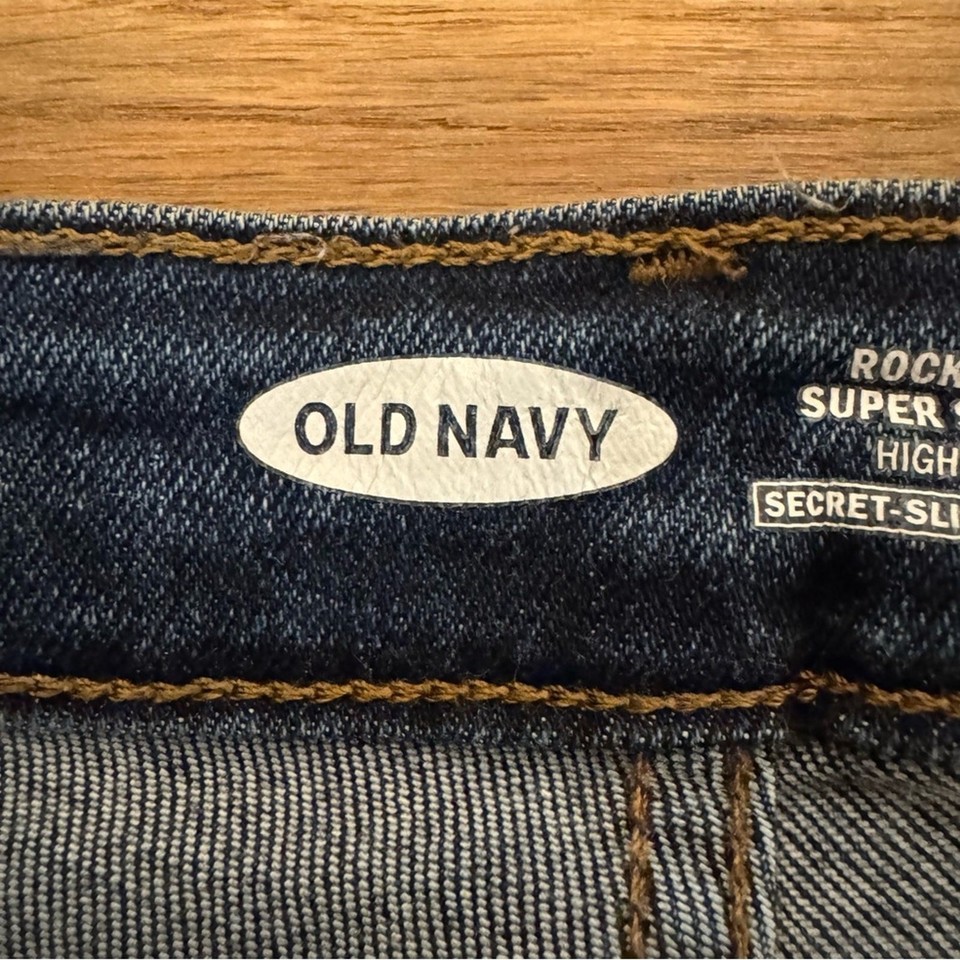 Old Navy Rockstar Super Skinny High Rise dark wash jeans pants size 6 ...