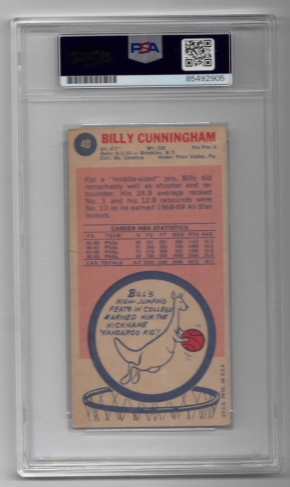 Billy Cunningham 1969 Topps Signed PSA Authentic | eBay