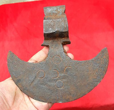 Vintage Old Rare Handmade Half Moon Shape Battle Axe Head Beautiful ...
